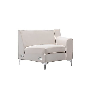 Legend Vansen Velvet Symmetrical Modular U Shaped 4 Seats Sofa Corner Curved couches Sectional, 136" Wide, Beige