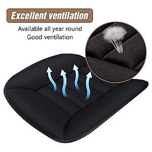 MYFAMIREA Car Seat Cushion Pad 1.2" Thick Comfort Seat Protector for Car Driver Seat Office Chair Home Use Memory Foam Seat Cushion with Non Slip Bottom, 20'' x 18.5'', Black