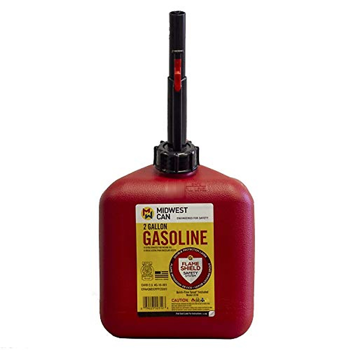 Quick-Flow Spout Midwest Can 2310 Auto Shut Off Gasoline Can - 2 Gallon