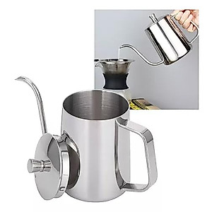Mcilpoog Warrior Gooseneck Kettle 1.7 Liter for Pour Over Coffee and Tea with Temperature Indicator, Stainless Steel, 18/8, 304, for All Stovetops