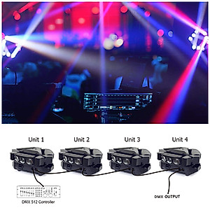 BETOPPER Moving Head Stage Lights,9x10W RGBW 4-in-1 LED Party DJ Lighting,19/51-CH 3 Header DJ Light Sound Activated/DMX 512 Disco Light for Bar,Disco,Dance Halls,Clubs,Mobile DJ,Gigs etc.