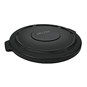 Rubbermaid Commercial Products BRUTE Heavy-Duty Trash/Garbage Can Lid, Black, Compatible with 55-Gallon BRUTE Container, Pack of 3