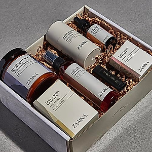 Spa Gift Set for Her, Natural and Clean Beauty Box, Relaxing Unique Spa Gift Basket for Women, Luxury Self-Care Birthday Gifts for Women by ZAAINA