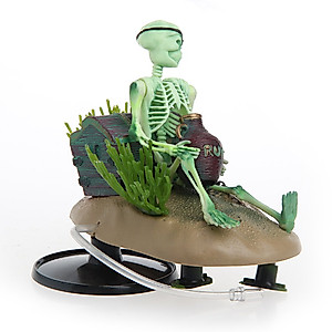 BEIDUOYANG Aquarium Resin Skull Decorations with Air Hose Small Treasure Hunter Skeleton for Fish for Tank Aquatic Pet Supplies Aquarium Decorations Large