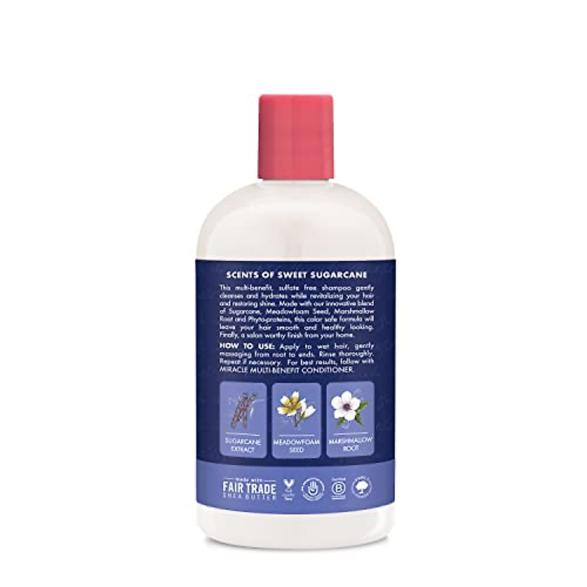 SheaMoisture Silicone Free Shampoo for Dry Hair Sugarcane Extract and Meadowfoam Paraben Free Shampoo 13 oz