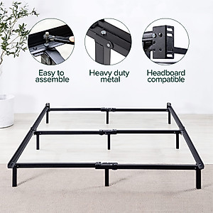 ZINUS Michelle Compack 9-Leg Support Bed Frame, for Box Spring and Mattress Set, Full, Black