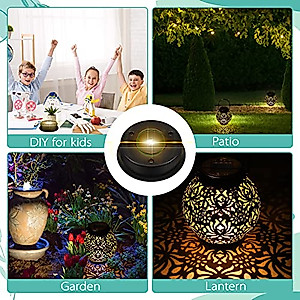 12 Pack Replacement Solar Light Parts Solar Light Replacement Tops Waterproof LED Solar Panel Lantern Lid Light Outdoor Solar Light Replacement Top Kit for Hanging Lanterns Patio Decor (2.76 in)