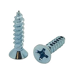 100 Qty #6 x 3/4" Flat Head Zinc Coated Phillips Head Wood Screws (BCP3)