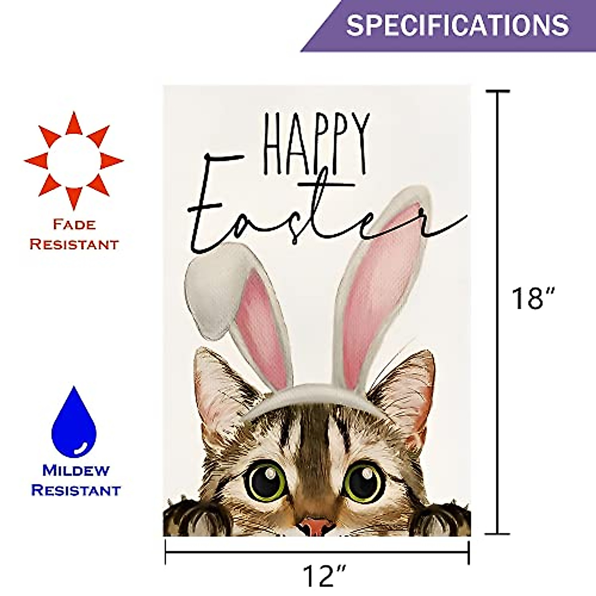 St Patricks Day Garden Flags 12 x 18 Double-Sided Green Hat Clovers Burlap Easter Day Garden Flags He is Risen LGBT Decorations