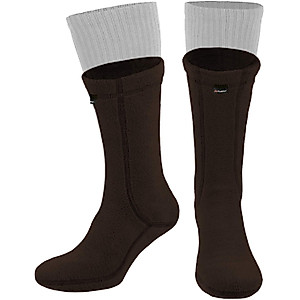 281Z Military Warm 8 inch Boot Liner Socks - Outdoor Tactical Hiking Sport - Polartec Fleece Winter Socks (Small, Brown Bear)
