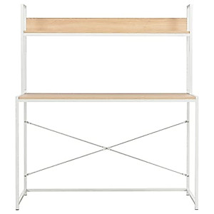 MJWDP Computer Desk White and Oak