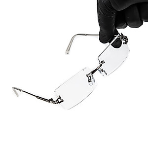 Rectangular Men's Women's Stylish Silver Wire Frame Vintage Luxury Retro Clear Frame Lens Square Cut Rimless Hip Hop Trendy Frameless Fashion Small Clear Eye Glasses