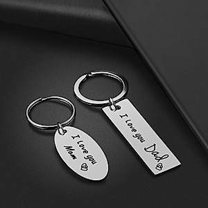 iJuqi Parent Gifts Mom Dad Keychain - 2PCS Birthday Gifts for Parent from Daughter for Christmas Wedding Day, Valentine's Gift for Parent, Christmas Gifts for Mom and Dad