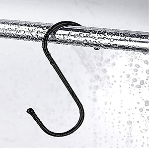 ALTKOL S Hooks for Hanging, 20 Pack S Shaped Hooks for Hanging Plants, Stainless Steel S Hooks Heavy Duty, Durable S Shaped Hooks for Kitchen,Pots, Pans, Plants, Bags, Cups, Clothes,2.8 Inch,Black