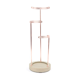 Umbra Tesora 3-Tier Jewelry Stand, Earring Holder, Accessory Organizer and Display, Concrete/Copper