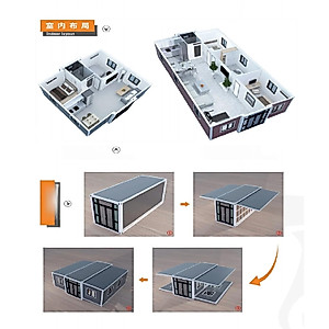 Extended Foldable Prefab Container Homes/40ft Folding Living Container/Expandable Cabin Foldable Container House to Live in