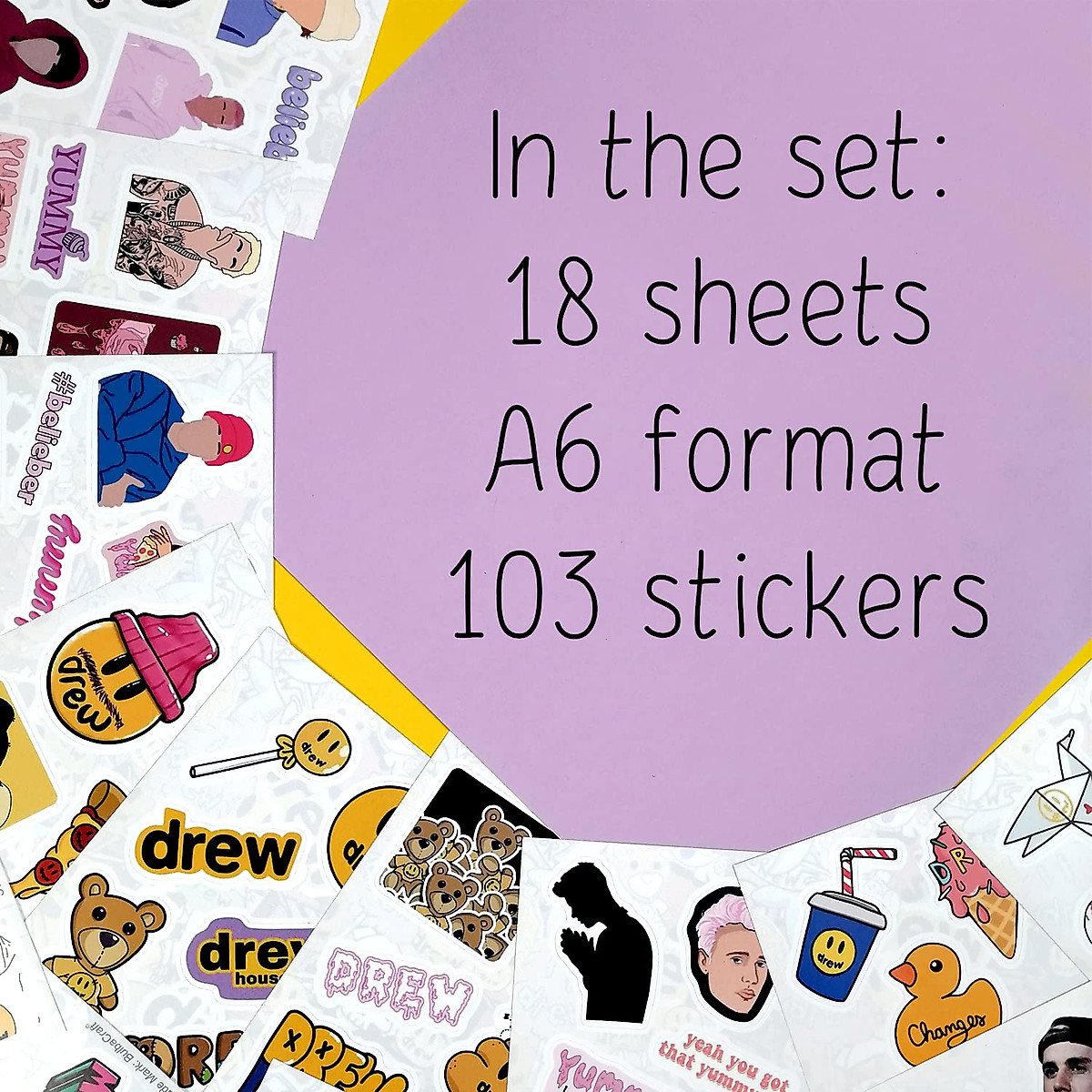 BulbaCraft Pop Singer Stickers - 110pcs R&B Singer Stickers for Teens & Laptops