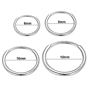 LovePiercing ASTM-F136 titanium earrings small hoop earrings for women septum rings nose rings 20G Silver(20G 14MM)