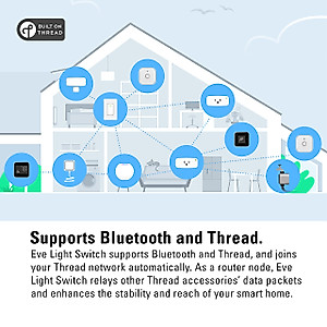 Eve Light Switch – Connected Wall Switch (Apple HomeKit), single, alternating & cross switches, compatible with multi-location setups, schedules, no bridge required, Bluetooth,Thread