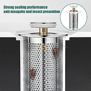 Bathroom Sink Stopper Hair Catcher, 2024 New Bathroom Sink Drain Strainer, Pop Up Drain Strainer with Removable Filter Basket Hair Catcher, Universal Strainer for Bathroom Kitchen (1.96*1.29in 2PCS)