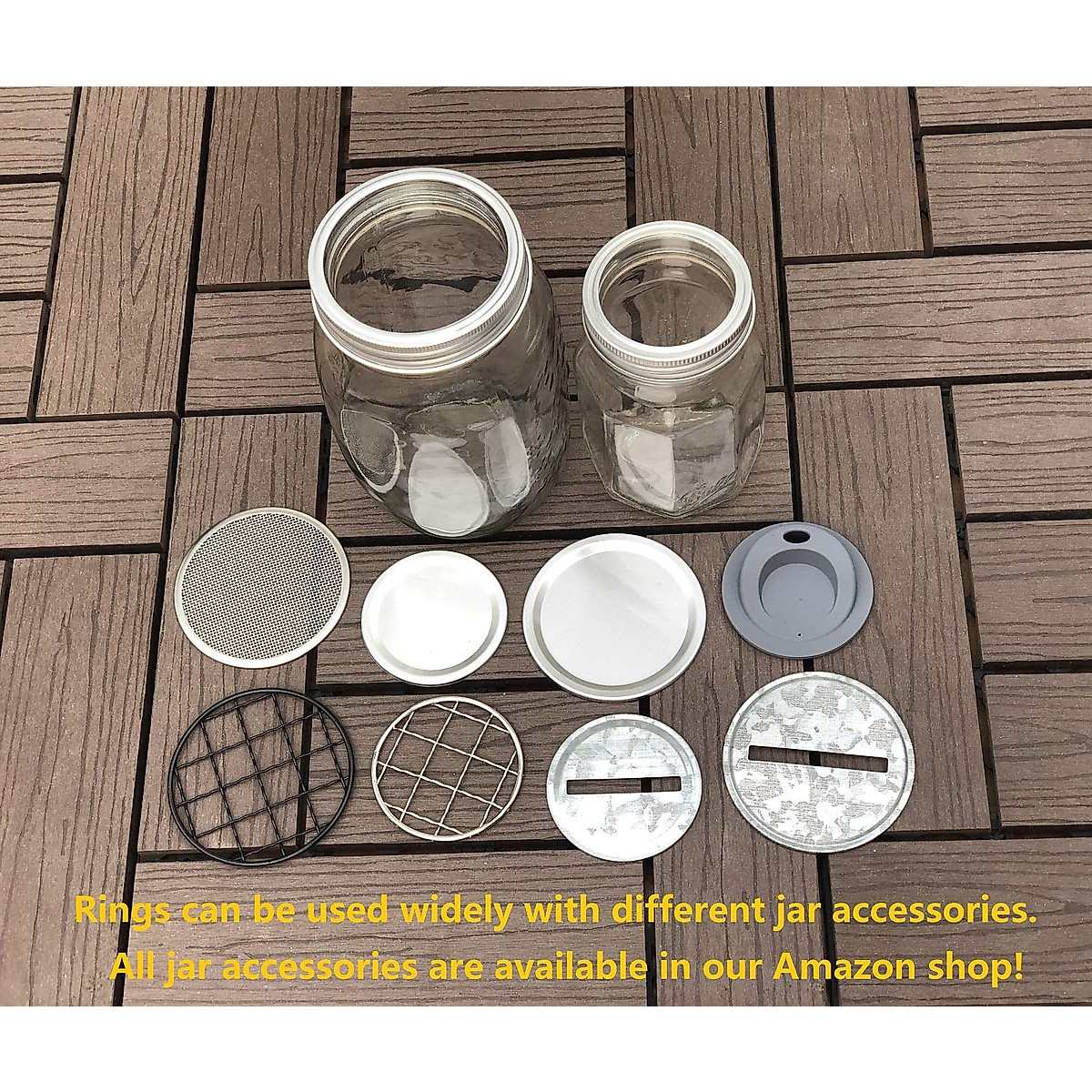 THINKCHANCES Food Safe and BPA Free Rust Resistant Silver Aluminum Metal Screw Rings/Bands for Mason, Ball, Canning Jars (12 Pack, Wide Mouth)