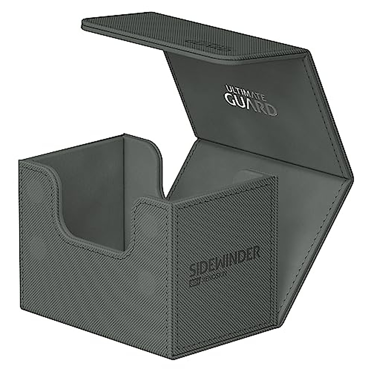 Ultimate Guard Sidewinder 80+, Deck Box for 80 Double-Sleeved TCG Cards, Grey, Magnetic Closure & Microfiber Inner Lining for Secure Storage