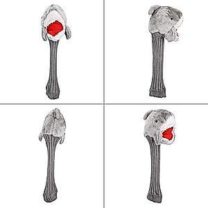 VGEBY Head Covers, Plush Cloth Shark Head Headcover Knit Wood Driver Headcover for Shark Head Cover Shark Head Cover Shark Fairway Wood Cover Knitted