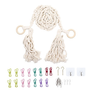 Generic Hanging Stuffed Animal Storage Chain Space Saving Wall Toy Storage Decor with Clips and Hooks for Children's Room (White), Genericetra9q8dzo-11