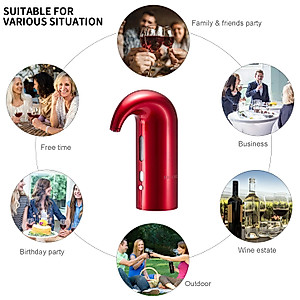 RICANK Electric Wine Aerator Pourer with Hard EVA Case, Portable One-Touch Wine Decanter and Wine Oxidizer Dispenser Pump for Red and White Wine Multi-Smart Automatic Rechargeable Spout Pourer Red