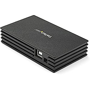 StarTech.com 4 Port Compact Black USB 2.0 Hub - Bus-powered or with Included Power Adapter - Portable Mac/PC laptop hub, TAA (ST4202USB)
