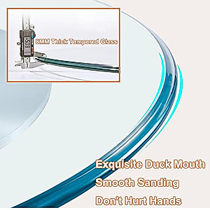 Lazy Susan Turntable, 20/24/27/32in Transparent Glass Rotating Tray For Dining Table, Round Tabletop Swivel Tray Rotatable Serving Plate With Aluminum Alloy Bearing Thick: 8mm (Size : 90cm/36")