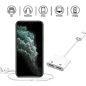 [Apple MFi Certified] 2PACK iPhone Lightning to 2 Lightning Adapter, Dual Lightning AUX + Charger Adapter Dongle Cable Splitter Compatible with iPhone 12/11/SE/X/XR/XS/8/7/6 Support Call + Charging