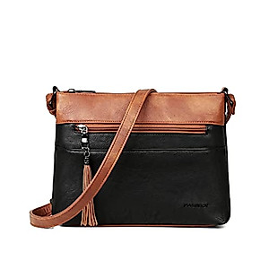 MASINTOR Crossbody Bags for Women, Lightweight Medium Crossbody Purse, Soft Leather Women's Shoulder Handbags with Tassel for Shopping or Travel