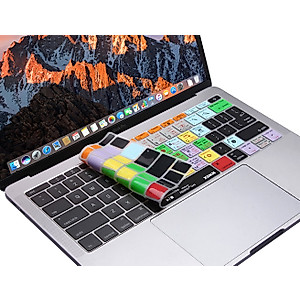 XSKN 2016 Shortcut Design Series Keyboard Skin Cover for New MacBook 12" (2015 Model A1534) and New MacBook Pro 13" (2016 Newest Version Model A1708, No Touch Bar), US&EU Version (Ableton)