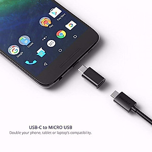 YAWALL USB C to Micro USB Adapter, USB Type C (Male) to Micro USB (Female), Micro USB to USB-C Data Transfer, Compatible with Galaxy S8, S8+, S9, MacBook, iPad Pro 2018, LG V20 G5 G6