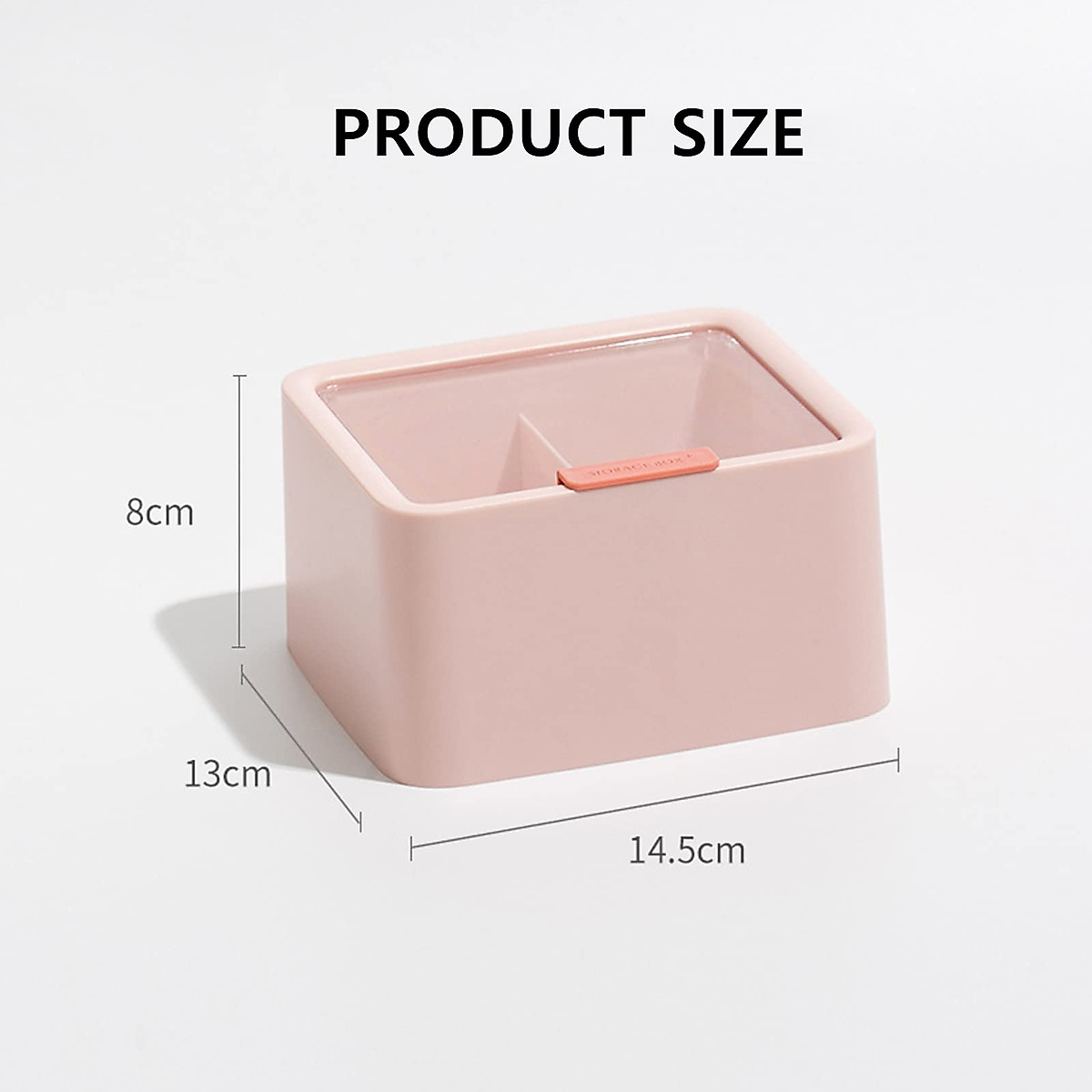 LiangTing 2 Grids Separate Cotton Swabs Dispenser Organizer Canisters,Transparent dust-proof desktop cotton swab box with cover,Dresser makeup remover cotton storage box for Cotton Balls, Cotton Pads.