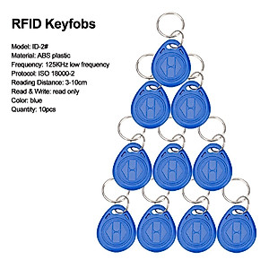 LIBO Waterproof Access Control Keypad Proximity RFID Controller, Suitable for Single Door Entry System, Support 1000 Users, Including 10pcs 125KHz RFID Keyfobs with Rainproof Cover