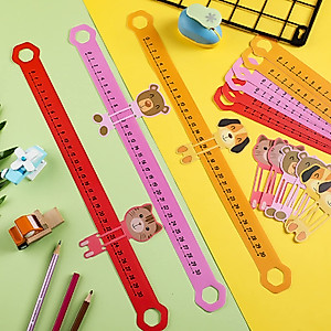 24 Pcs Slide and Learn Number Line 16.5 x 1.5 Inch PVC Number Line for Student, 0 to 30 Math Number Line Animal Positive Integers Number Lines Childhood Education Materials for School (Vivid Colors)