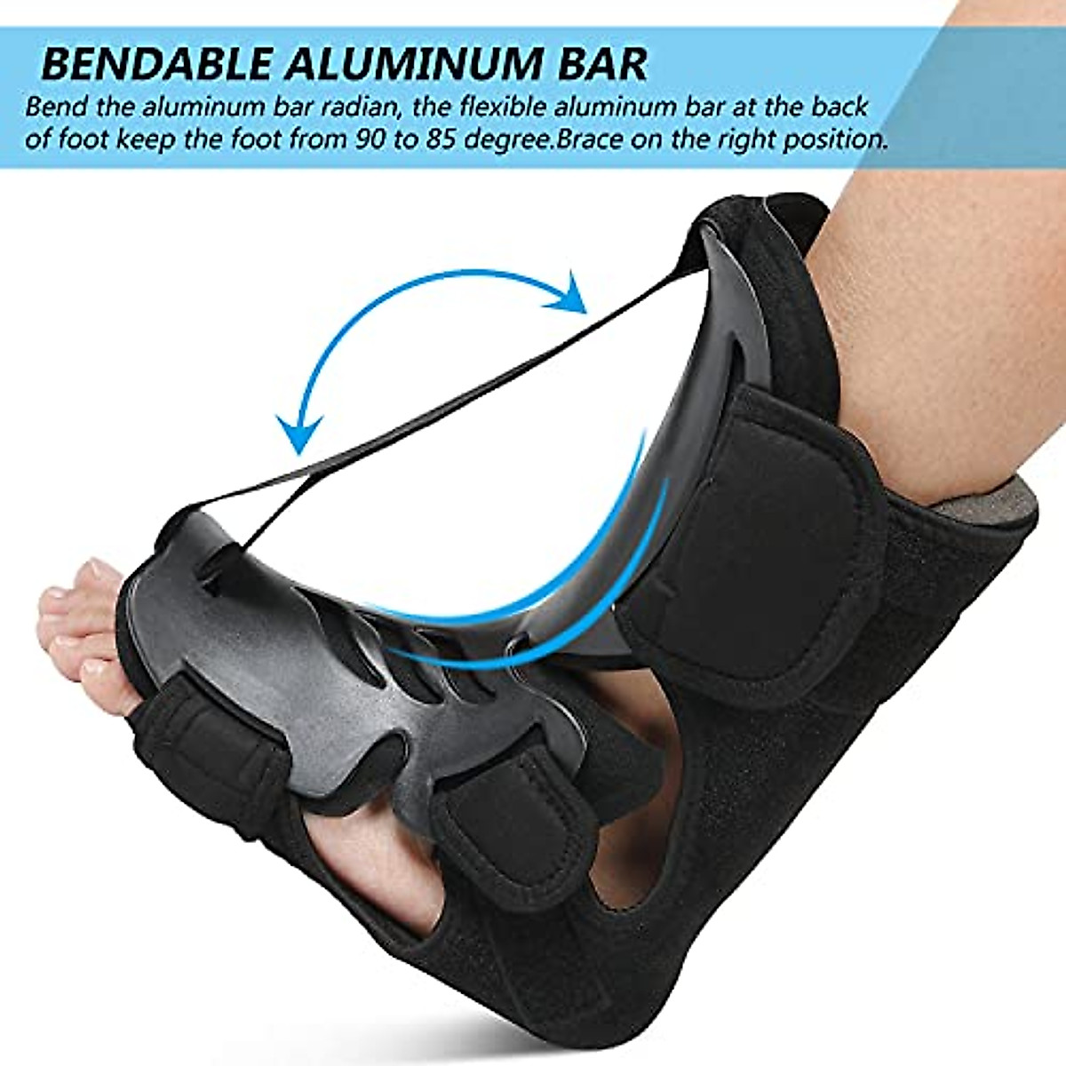 OneBrace Plantar Fasciitis Night Splint - Adjustable Dorsal Night Splint for Plantar Fasciitis - Pain Relief Heel Pain, Achilles Tendinitis and Foot Drop (Small/Medium)