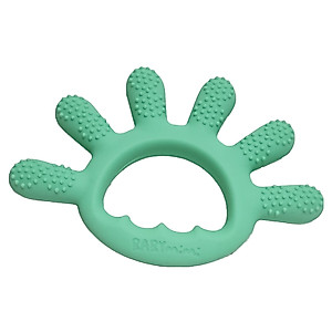 BABYmimi Silicone Teether - Finger-Shaped Organic Baby Teether Toys to Chew On - for Teething Relief, Babies - Pastel-Colored Fruit Design, Rising Dots - Food-Grade Material - BPA Free