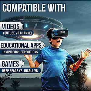 Bnext VR Headset Compatible with iPhone & Android - VR Headsets - Universal Virtual Reality Goggles for Kids&Adults - Your Best Mobile Games 360 Movies w/Soft & Comfortable New 3D VR Glasses (Silver)