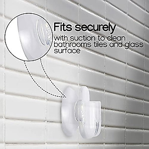 MANTA Hair Brush Shower Holder - Wall Mounted Transparent Organizer for Hair Brushes - Shower Holder with Suction Cup for Hair Accessories