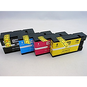 TSP Saver Replcaement PGI-1200 Black Cyan Magenta Yellow XL High Yield Ink Cartridge for Canon Maxify MB2020 MB2120 MB2320 MB2720 4 Pack (PGI1200-4PK)