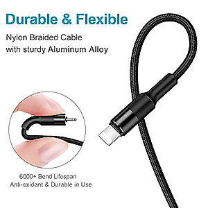 [2 Pack] Multi Charging Cable,YOUSAMS 3 in 1 Nylon Braided Multi USB Cable Multiple Charger Fast Charging Cord Compatible with Most Smart Phones & Pads - 5ft/ Black