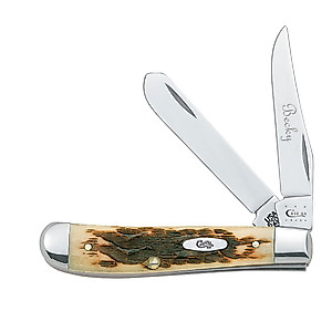 Case Personalized Amber Bone Mini Trapper Pocket Knife - Free Laser Engraving