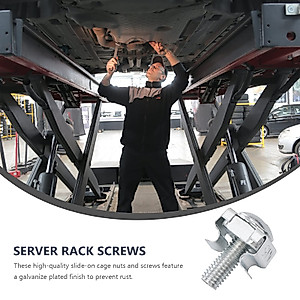 VILLCASE 200 Pcs Nut Cabinet Screws Computer Servers Rack Mount Screw Network Rack Screws Server Rack Screws Cable Management Rack Steel Square