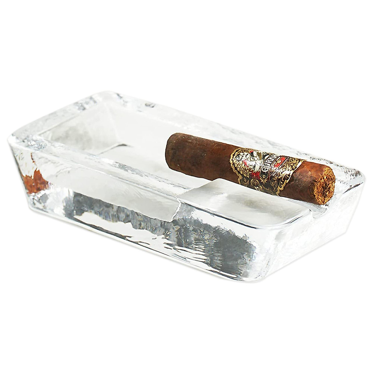The Buybox Cigar Ashtray Big Ashtrays for Cigarettes Outdoors Large Heavy Glass for Patio/Outdoors/Cigars Ash Tray Large Giant Luxury Premium Cigarette Ashtrays for Outdoor Party Restaurant & Pool