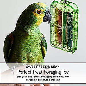 Sweet Feet and Beak Platinum Tweeter Weave Bird Toys - Perfect Cage Toy for Playing & Preening - Colorful, Safe, Cotton Rope - Birds Cage Playground Accessories & Supplies - Parrot Toys (Large) (Small)
