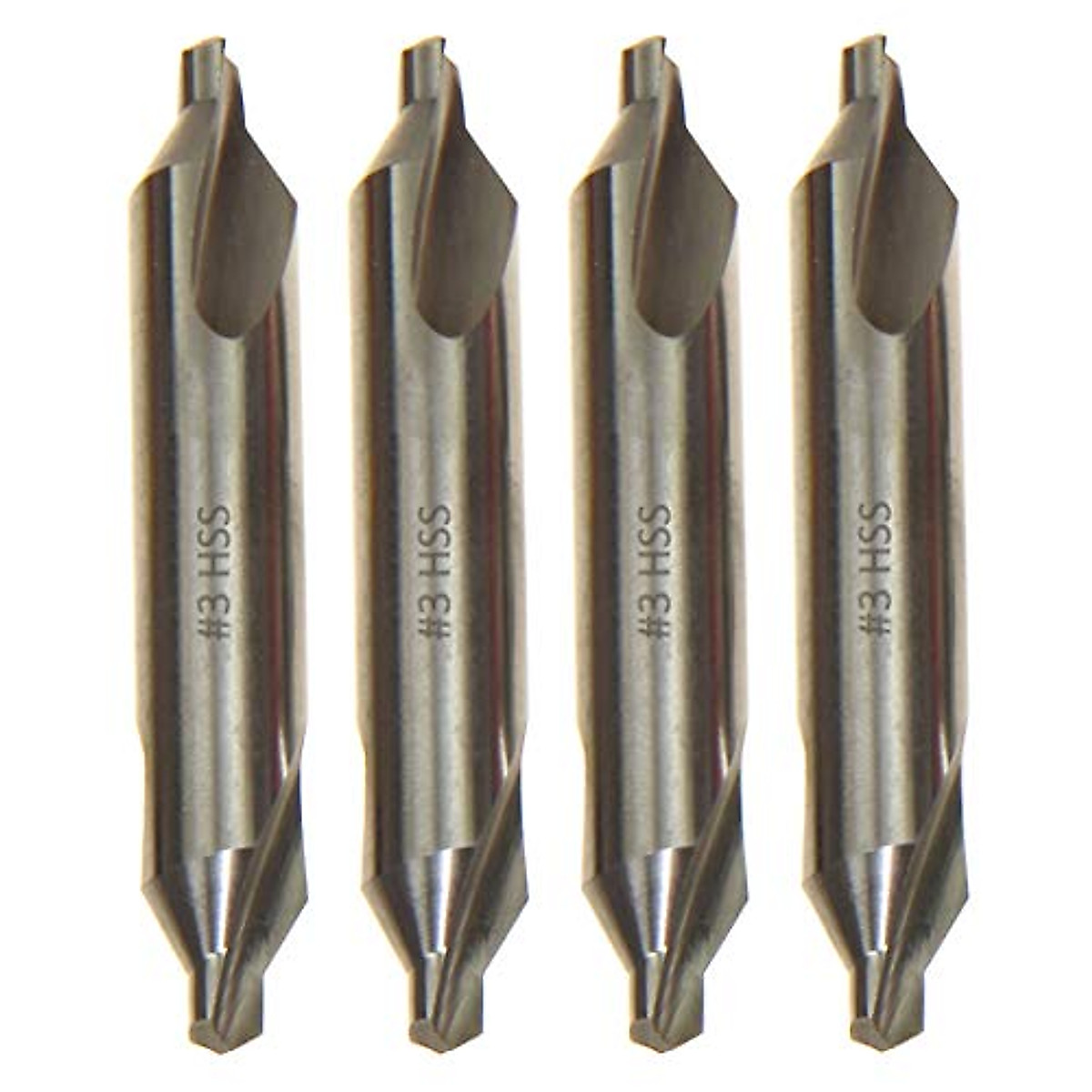 Anytime Tools Center Drill Countersink #3 (1/4") Bit HSS M2 Lathe Mill Tooling, 4 Pack