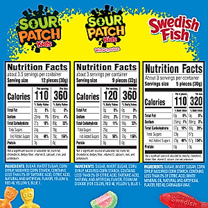 SOUR PATCH KIDS and SWEDISH FISH Soft & Chewy Candy Variety Pack, 15 Boxes